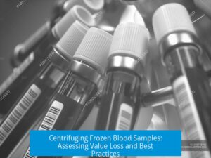 Centrifuging Frozen Blood Samples: Assessing Value Loss and Best ...
