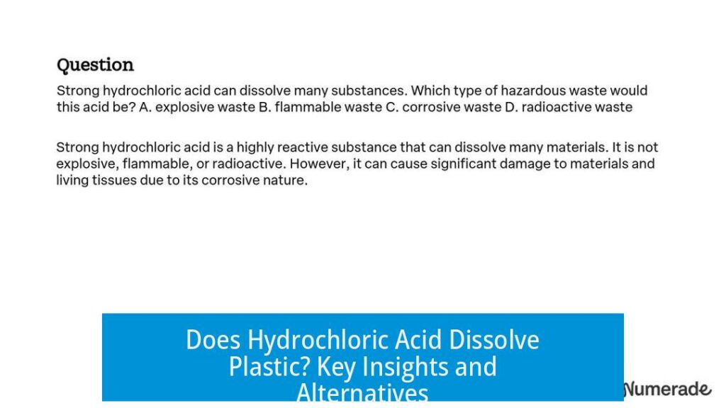 Does Hydrochloric Acid Dissolve Plastic? Key Insights and Alternatives ...