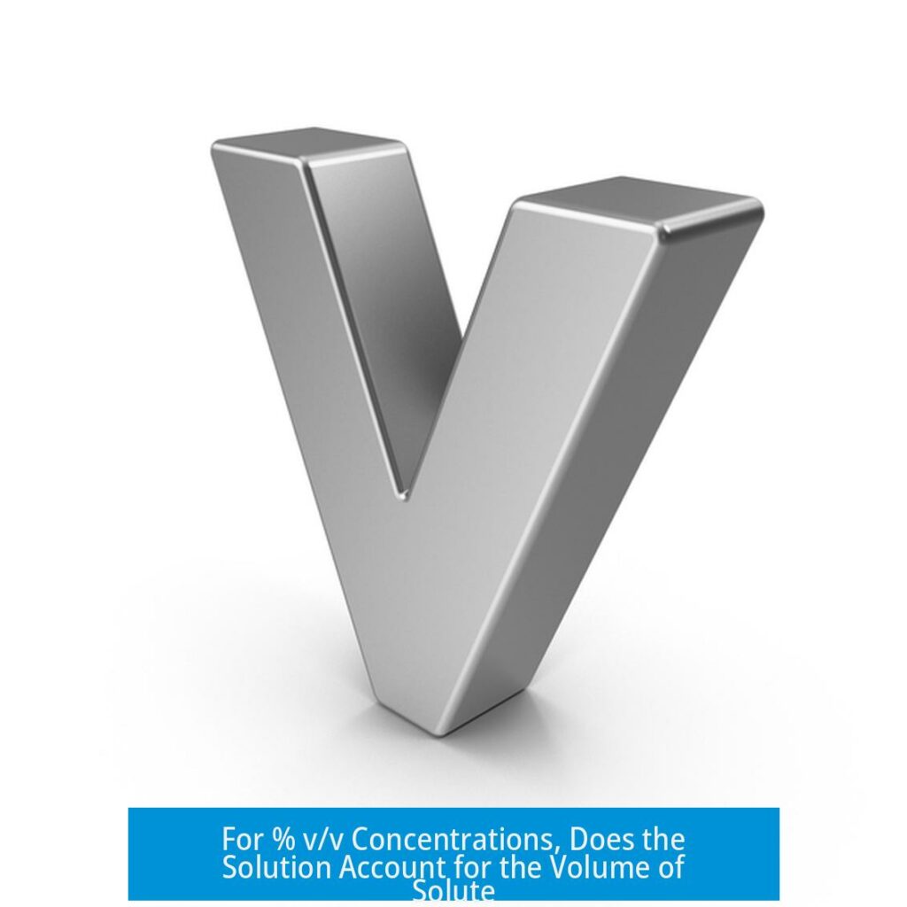 For % v/v Concentrations, Does the Solution Account for the Volume of ...