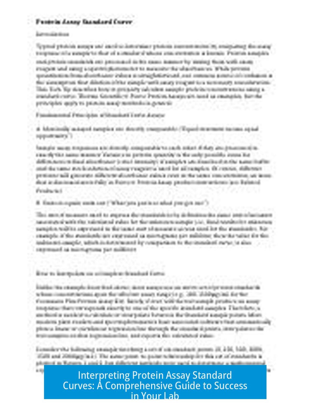 Interpreting Protein Assay Standard Curves: A Comprehensive Guide to ...
