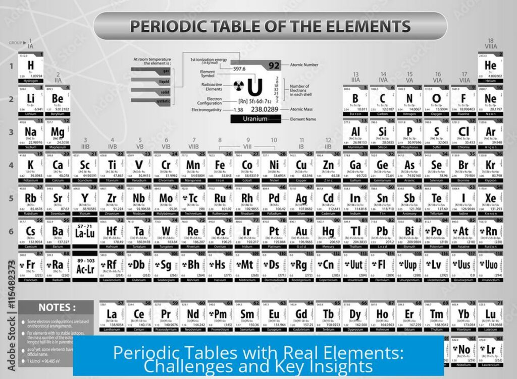 Periodic Tables with Real Elements: Challenges and Key Insights ...