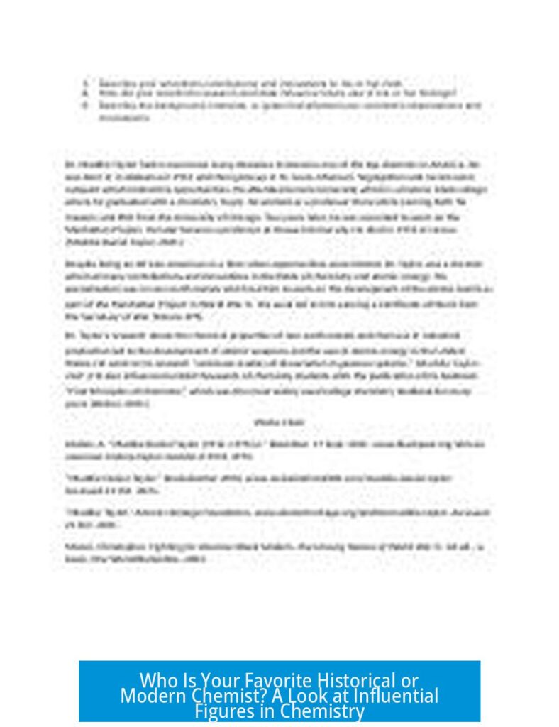 Who Is Your Favorite Historical or Modern Chemist? A Look at ...