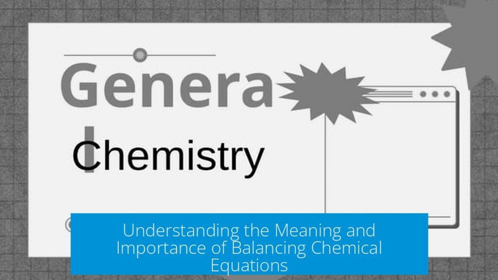 Understanding the Meaning and Importance of Balancing Chemical ...